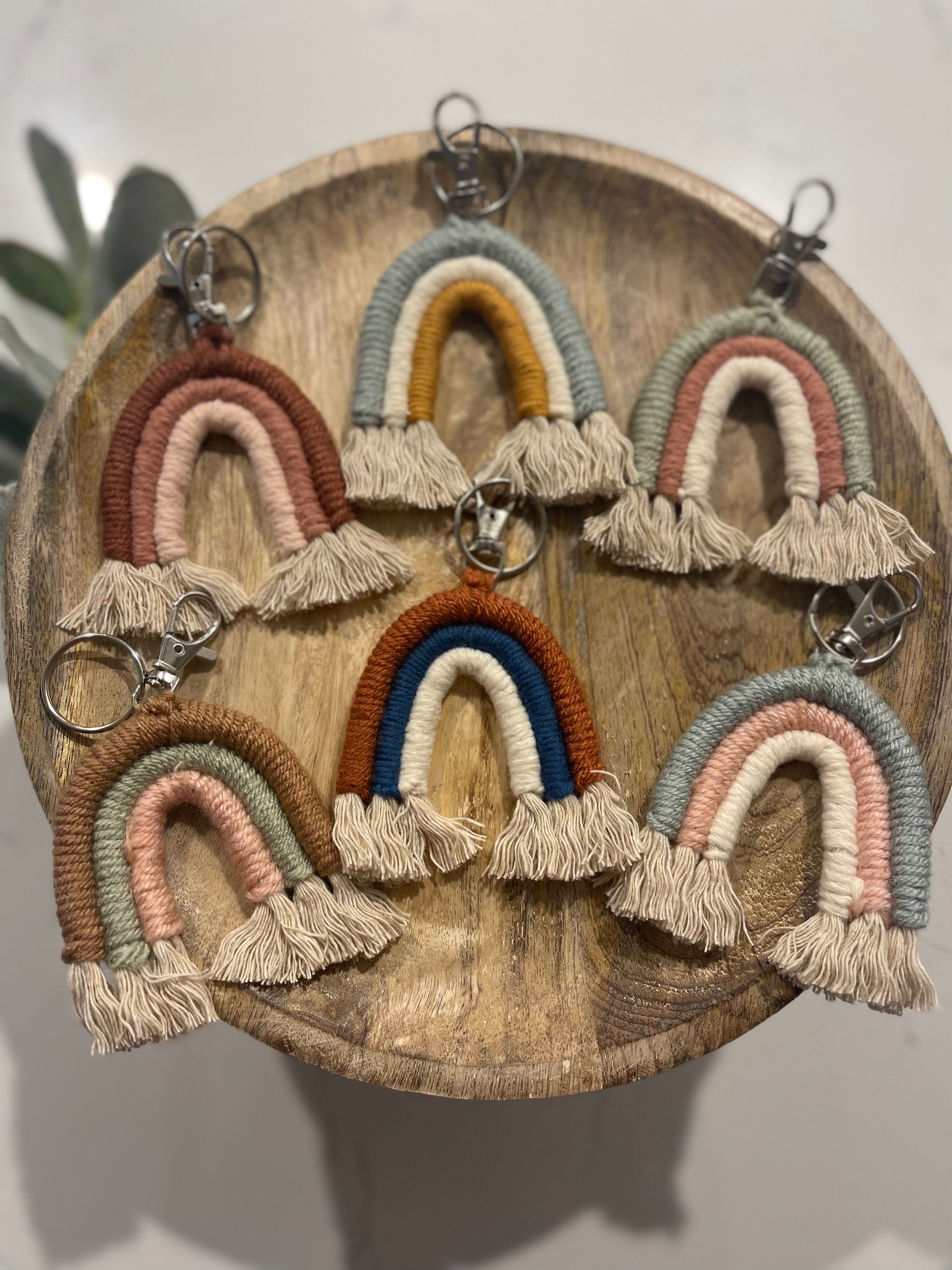 Rainbow Macrame Keychains – Created by Nessa Lynn